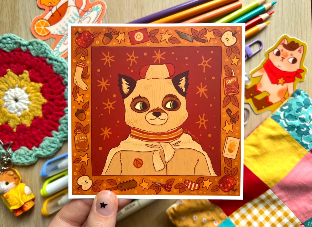 Ash the Fox Art Print- Printed on Matte 350 Gsm Paper - Etsy