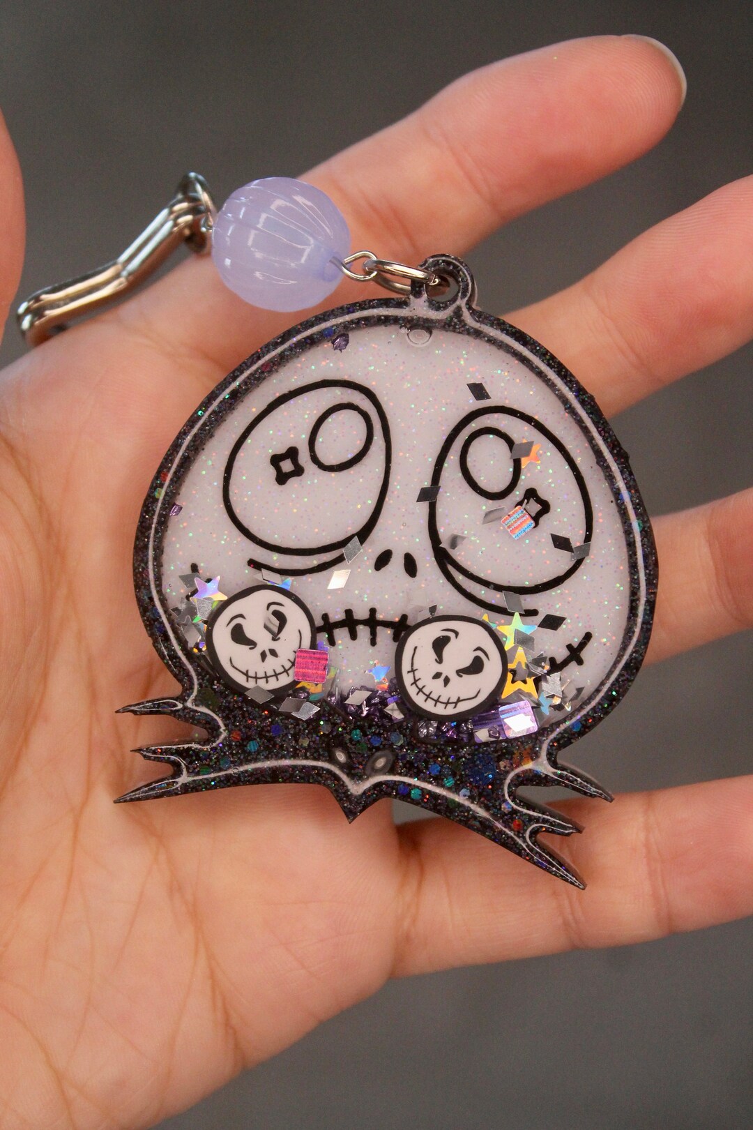 The Nightmare Before Christmas Jack Keychain Liquid Shaker Resin - Etsy