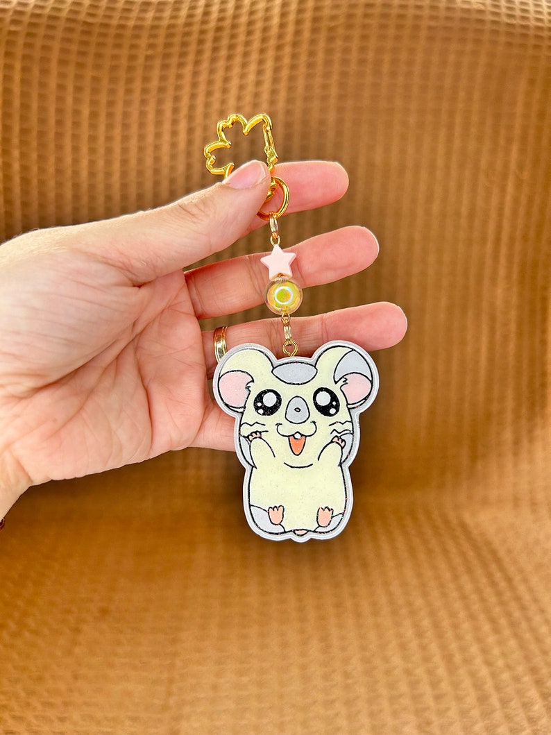Resin Keychain Hamtaro Boss and Little Spots Oxnard and Boss Keychain ...