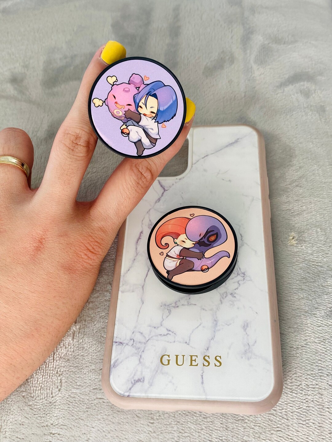 Phone Grip Personalized Pokemon Mobile Grip Team Rocket Chibi - Etsy