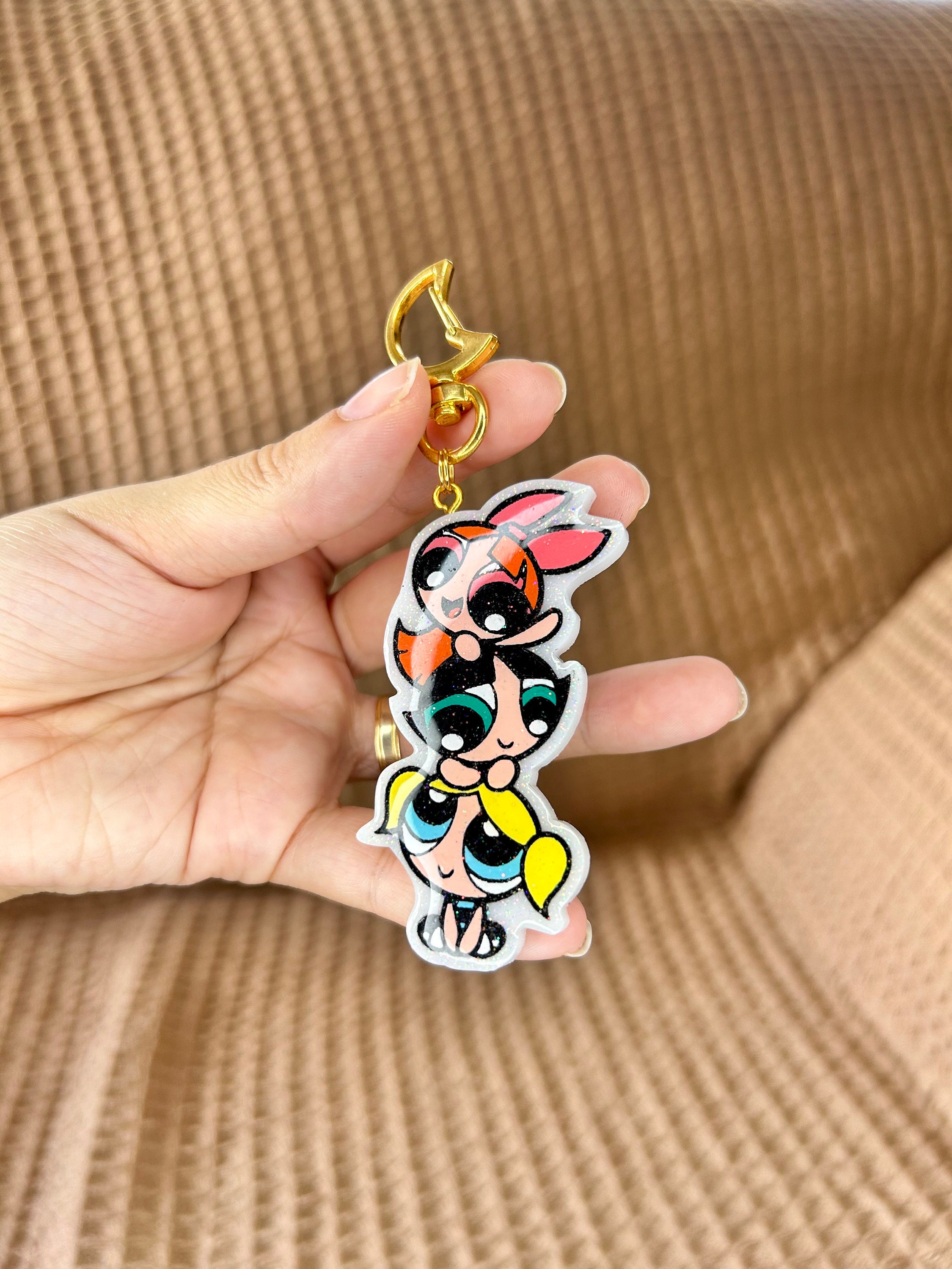 Resin Super Powerpuff Girls Keychain Powerpuff Girls Keychain Resin - Etsy