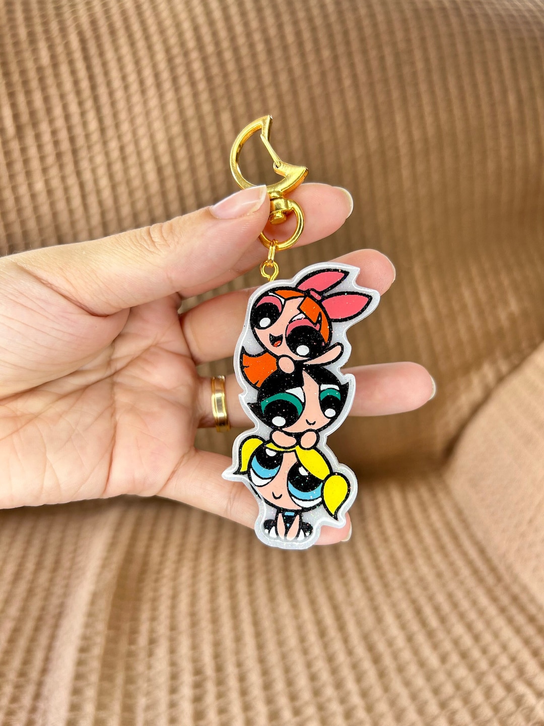 Powerpuff Girls Keychain Resin - Powerpuff Girls Keychain Resin - Etsy