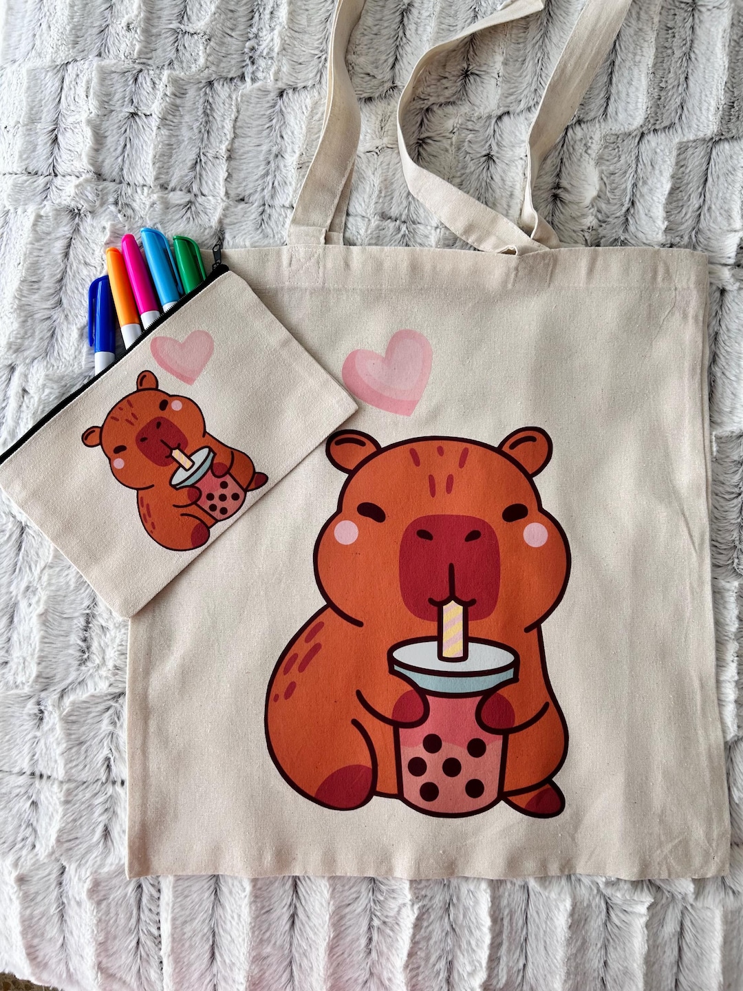 Capybara Bag and Toiletry Bag Set - Capybaras Tote Bag - Capybaras ...