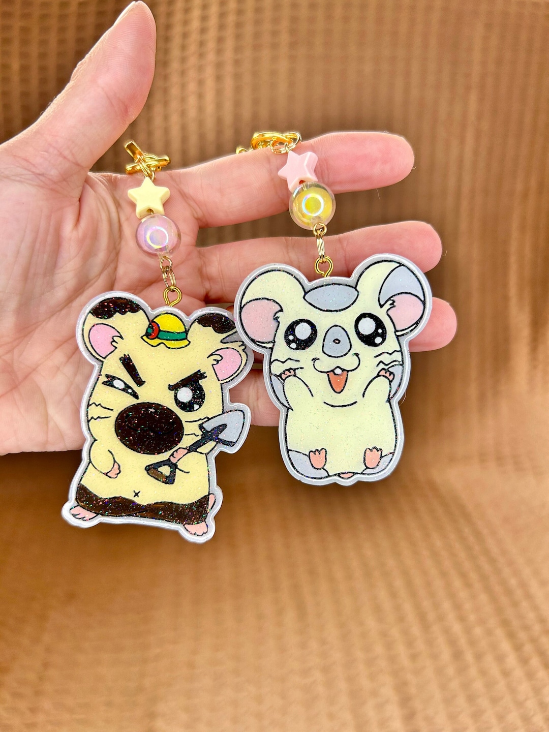Resin Keychain Hamtaro Boss and Little Spots - Oxnard and Boss Keychain ...