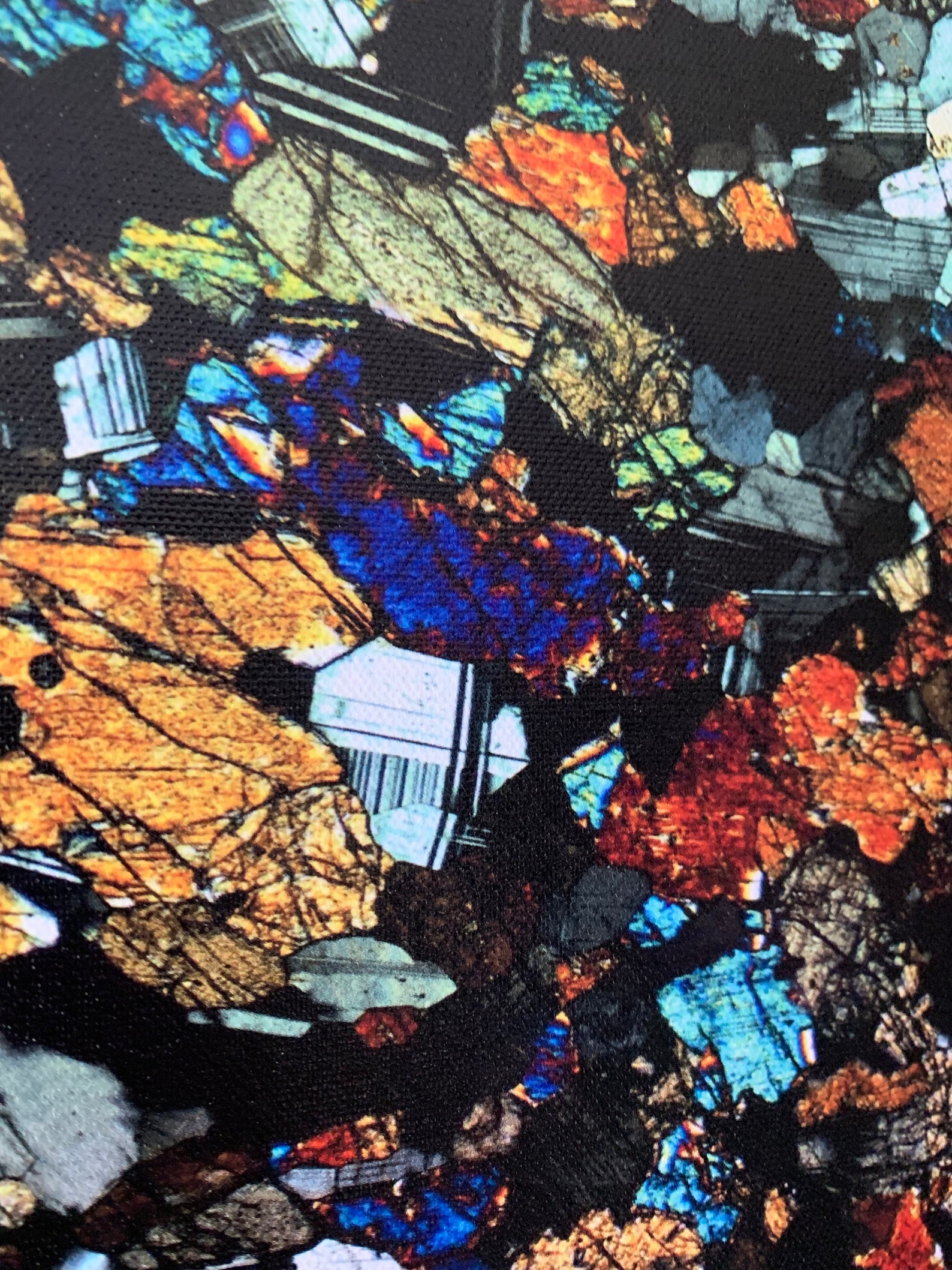 Pyroxene in Blue and Yellow - Rock and Nature Under a Microscope Canvas ...