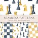 Checkered Digital Paper, Chess Figures Seamless Pattern for Fabric ...