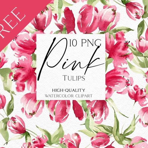 FREEBIE Clipart Watercolor Boho Flowers Clipart Wedding Pink - Etsy
