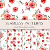 Boho Flowers Watercolor Digital Paper, Flower Seamless Pattern for ...