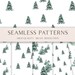 Winter Landscape Seamless Pattern for Fabric, Watercolor Forest ...