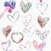 Watercolor Floral Mother's Day Clipart, Hand-painted Hearts for Card ...