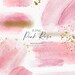 Valentine Pink Watercolor Brush Strokes Png, Gold Abstract Clipart ...