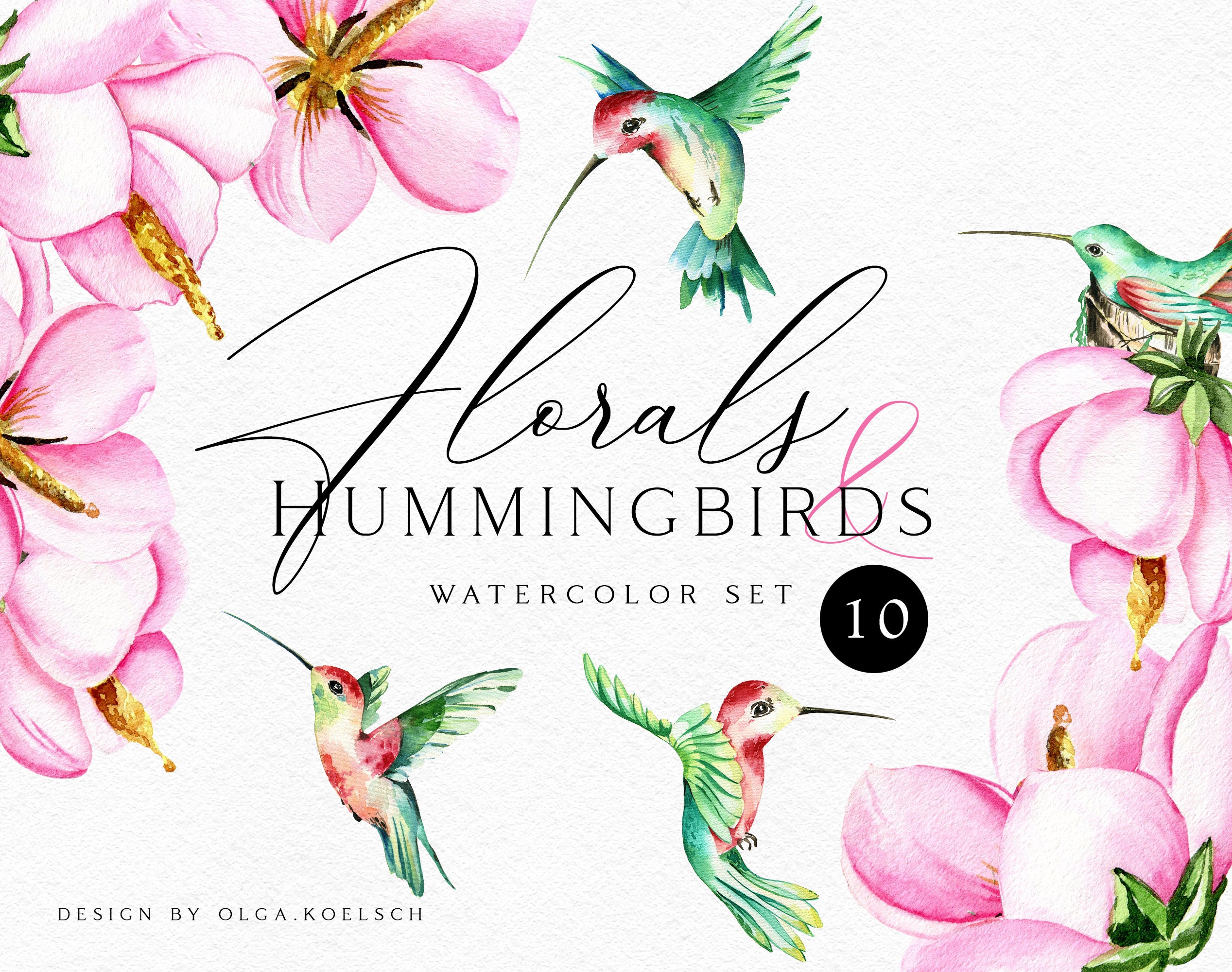 Hummingbird Flowers Clip Art