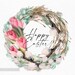 Watercolor Easter Clipart, Wreath Png, Spring Flowers Borders, Hand ...