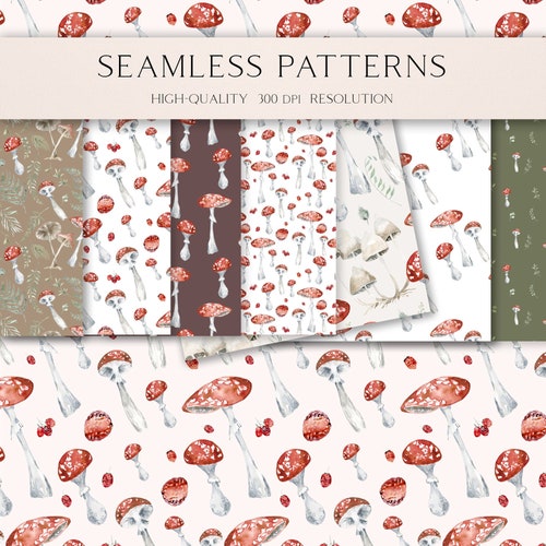 Woodland Seamless Pattern for Fabric Watercolor Forest - Etsy