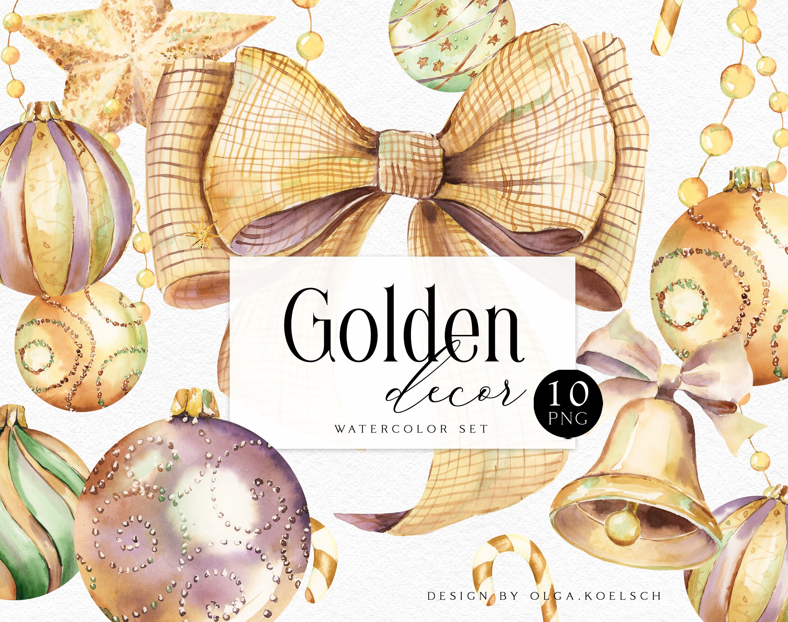 Christmas Baubles Clipart, Watercolor Christmas Ornaments Png, Winter ...