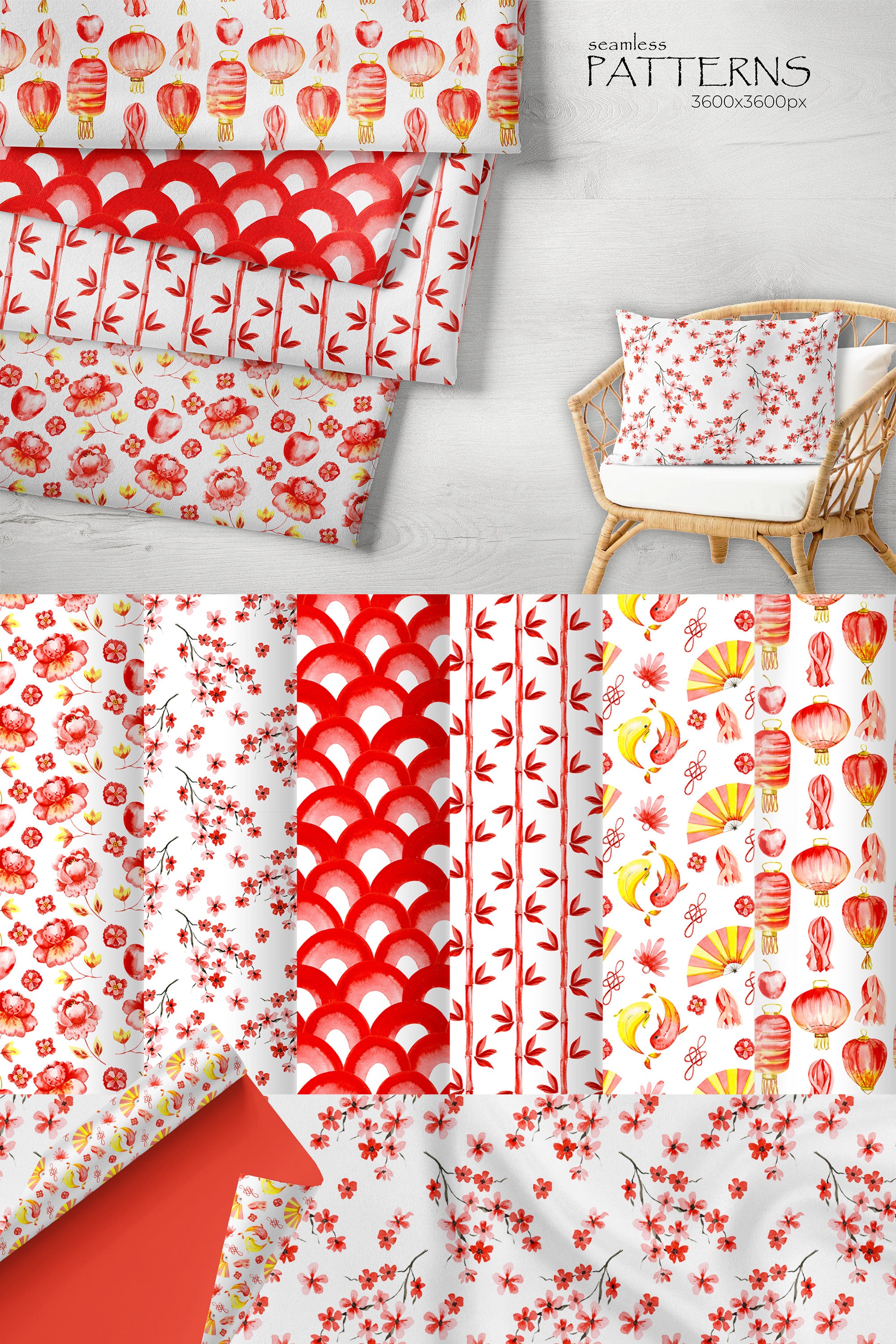 Watercolor Chinese Lantern Clipart. Chinese New Year Digital | Etsy