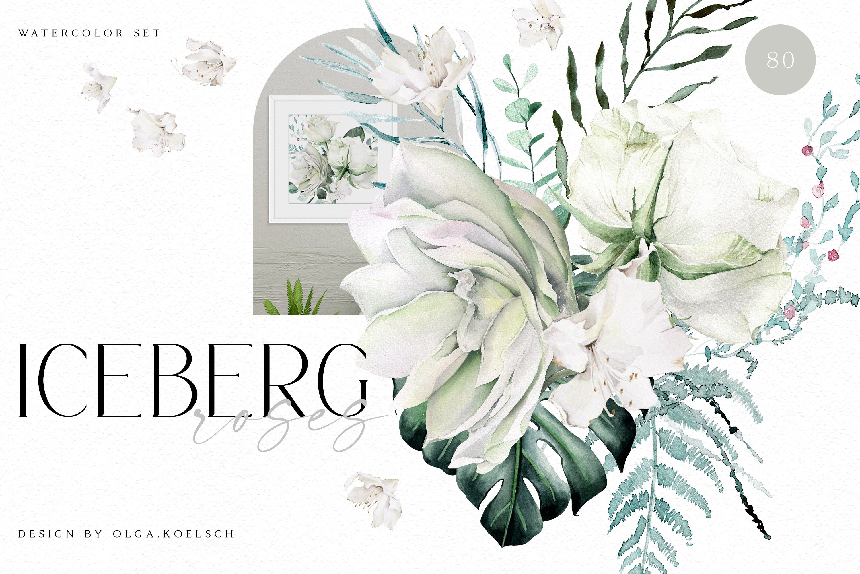 Watercolor Boho Floral Clipart Bundle, Rose Clipart for Wedding ...
