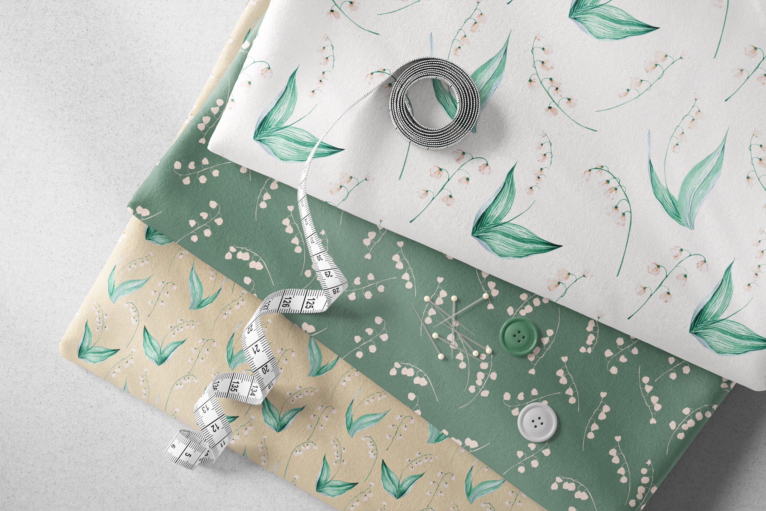 Lily of the Valley Seamless Pattern for Fabric Watercolor - Etsy