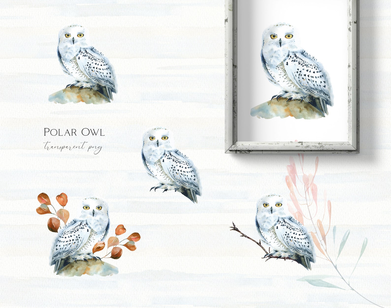 Woodland Owl Clipart Winter Wonderland Clipart for Christmas | Etsy