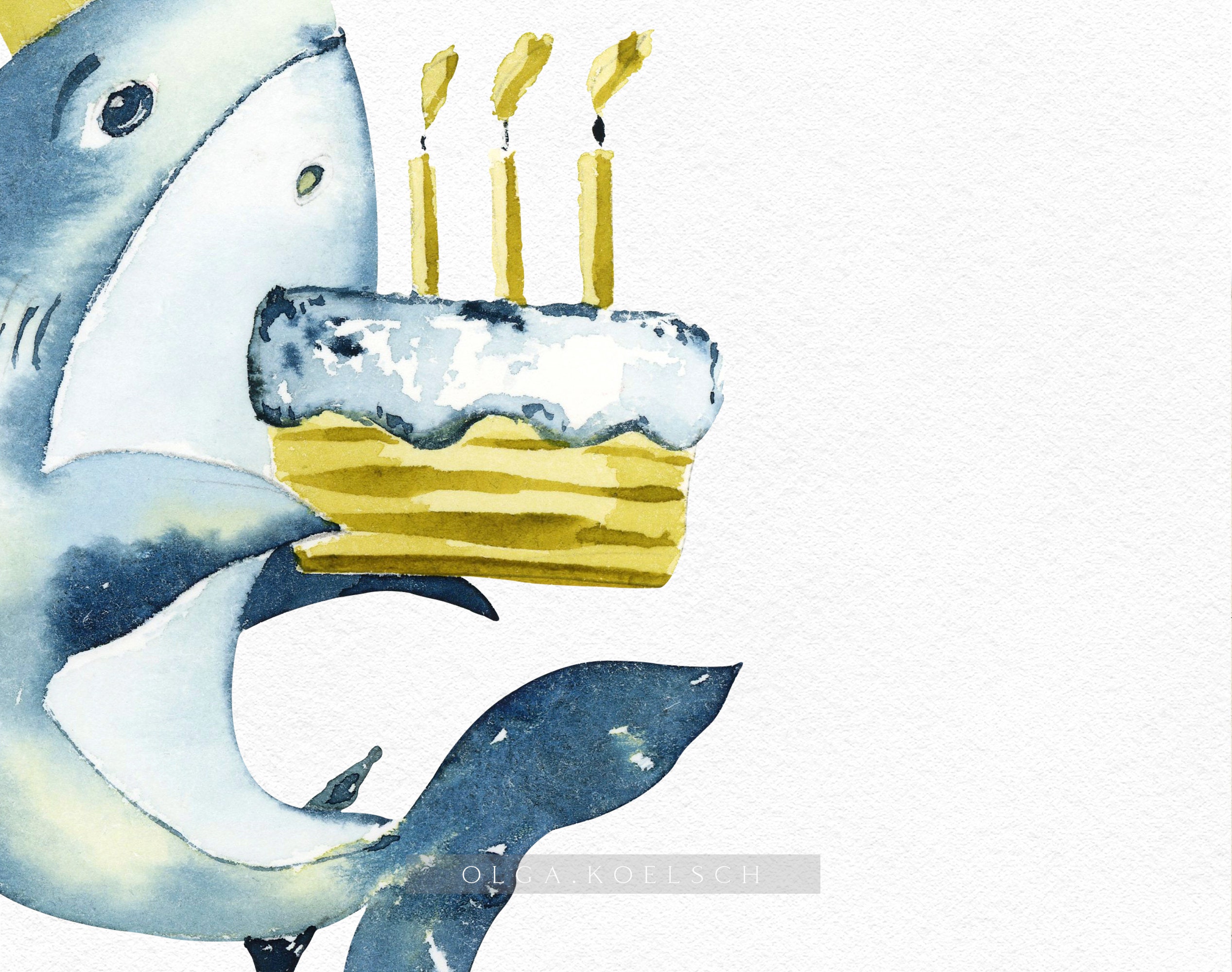 Baby Shark Birthday Clipart, Watercolor Nautical Baby Shower, Stickers ...
