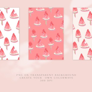 Watermelon Seamless Pattern Fabric, Pink Watercolor Summer Seamless ...