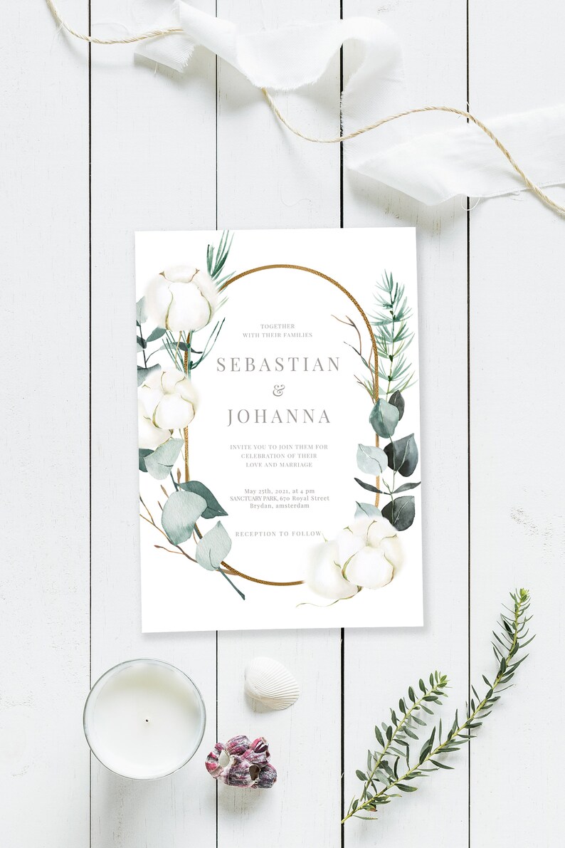 Watercolor Cotton Frame Clip Art Eucalyptus Frames Png | Etsy