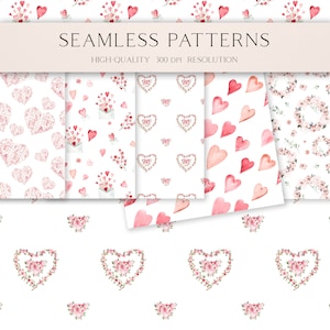 Watercolor Pink Heart Clipart, Valentine's Day Png, Watercolor Floral ...