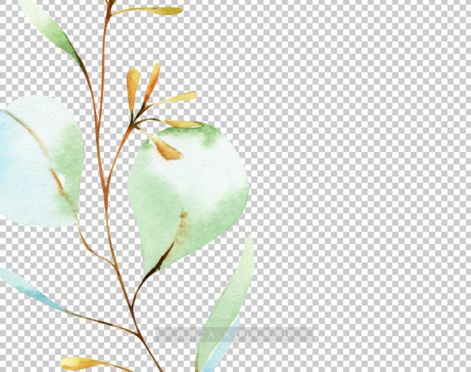 Watercolor Eucalyptus Clipart Greenery Borders Clipart for - Etsy