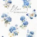 Watercolor Hydrangea Clipart, Blue Floral Borders Png for Wedding ...