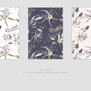 Boho Flowers Watercolor Digital Paper, Flower Seamless Pattern for ...