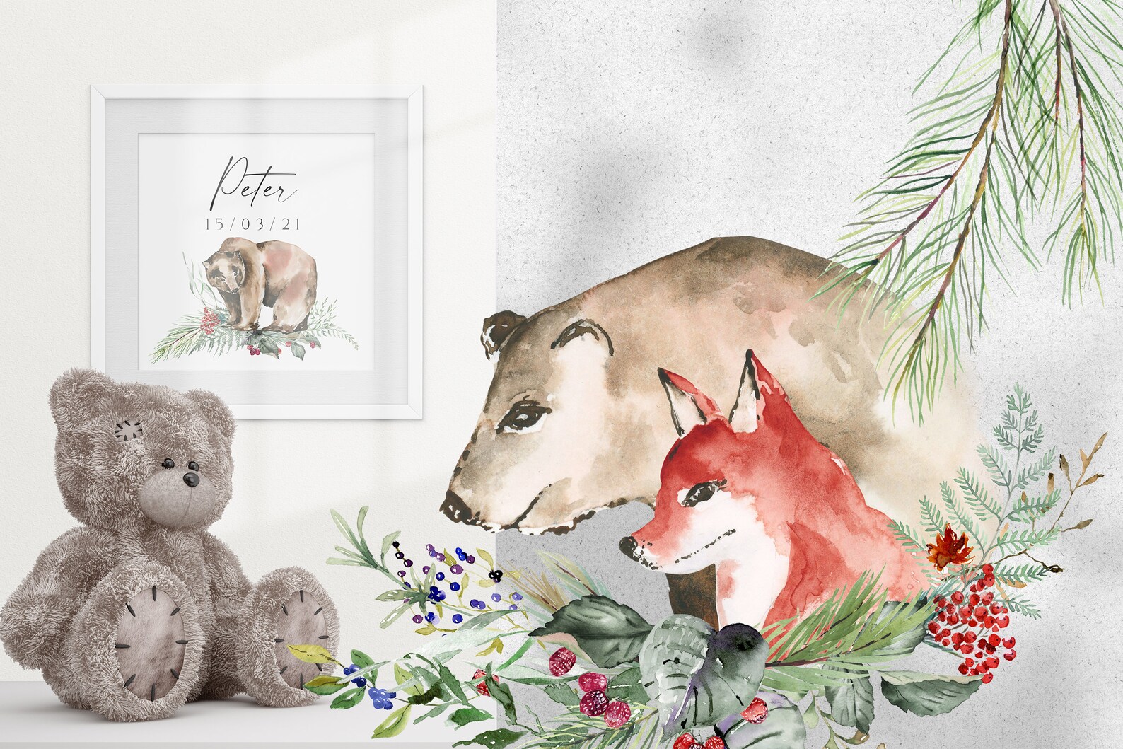 Watercolor Forest Animals Clipart Cute Animals Clipart - Etsy