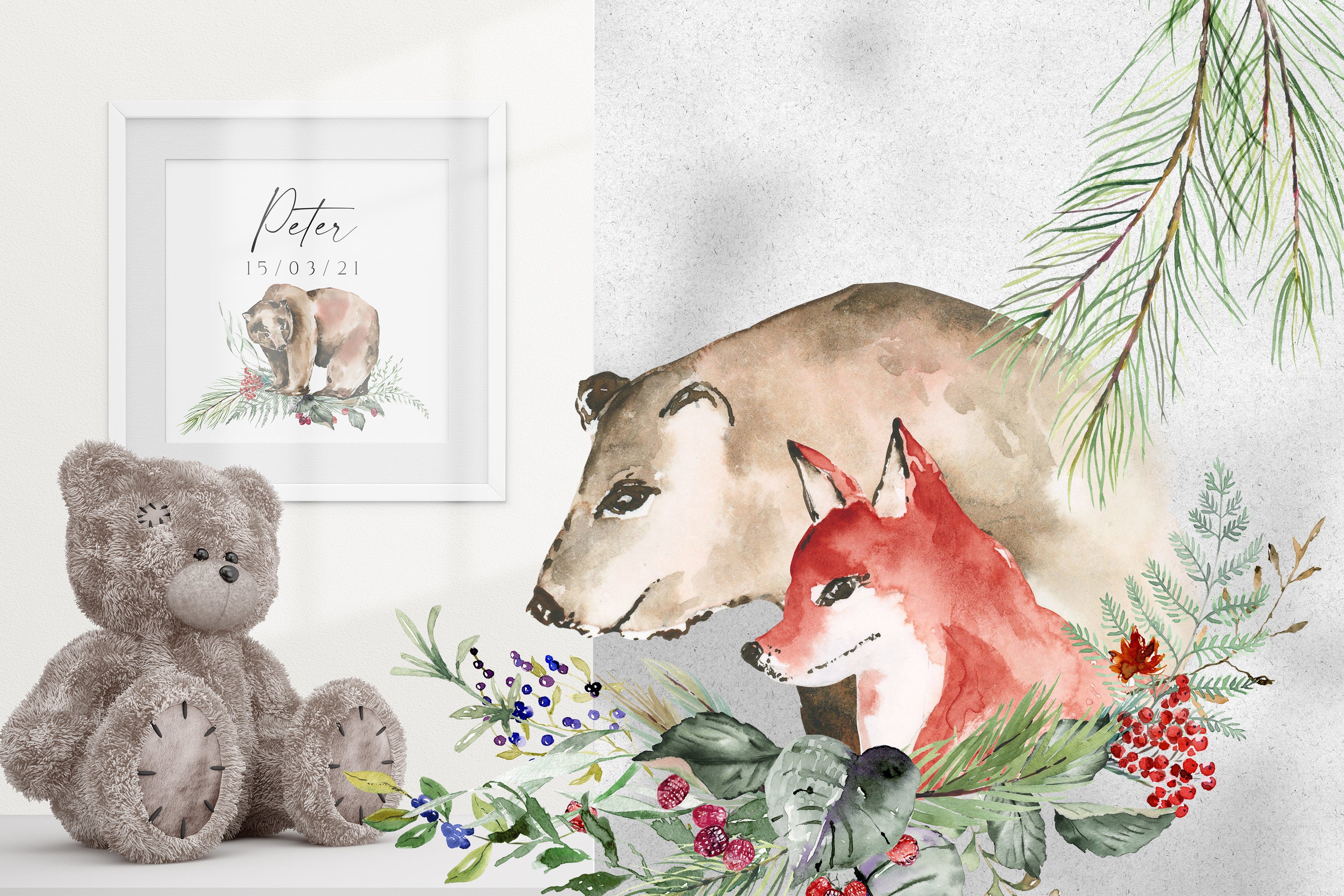 Watercolor Forest Animals Clipart Cute Animals Clipart - Etsy