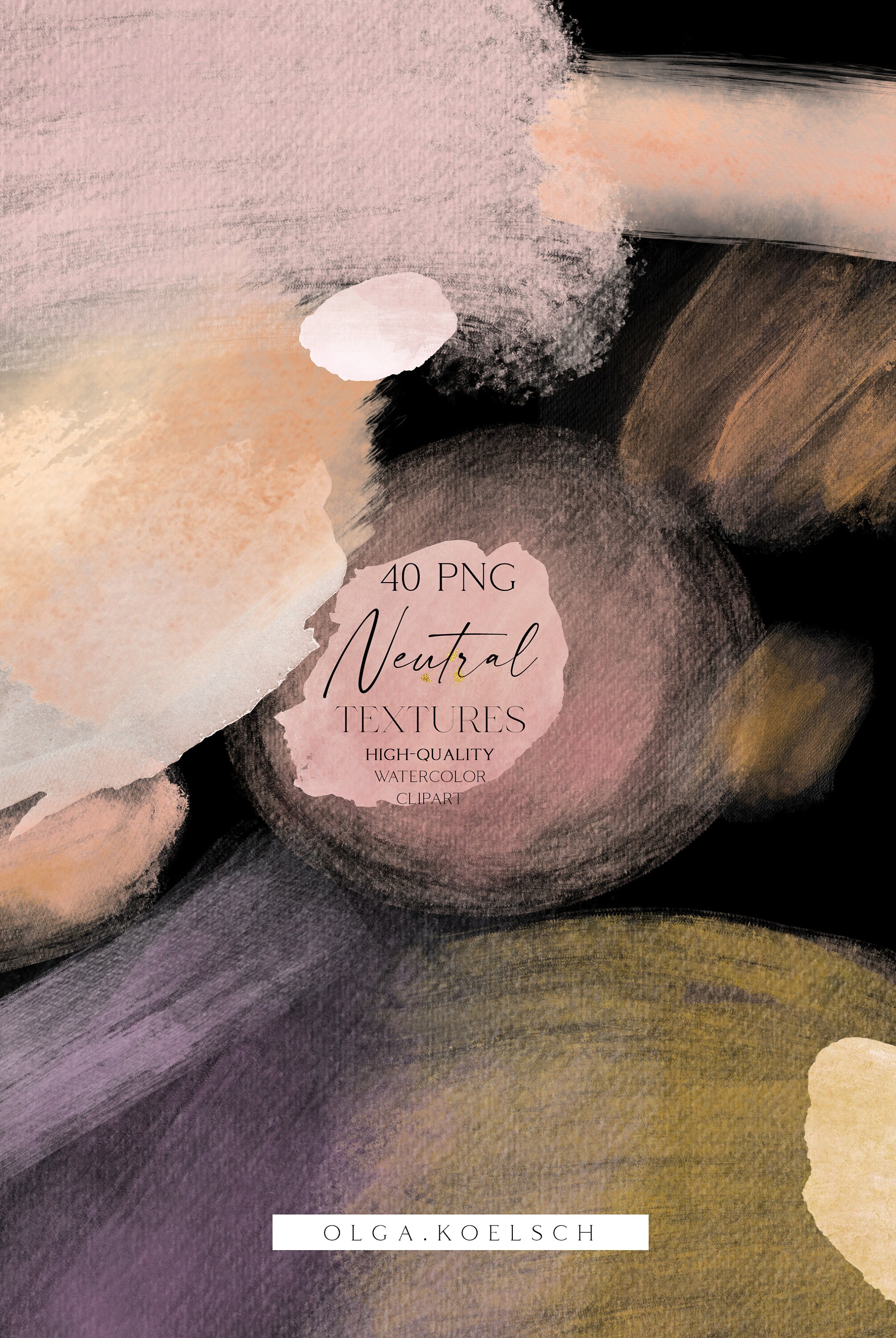 Neutral Watercolor Brush Stroke Clipart Abstract Clipart - Etsy