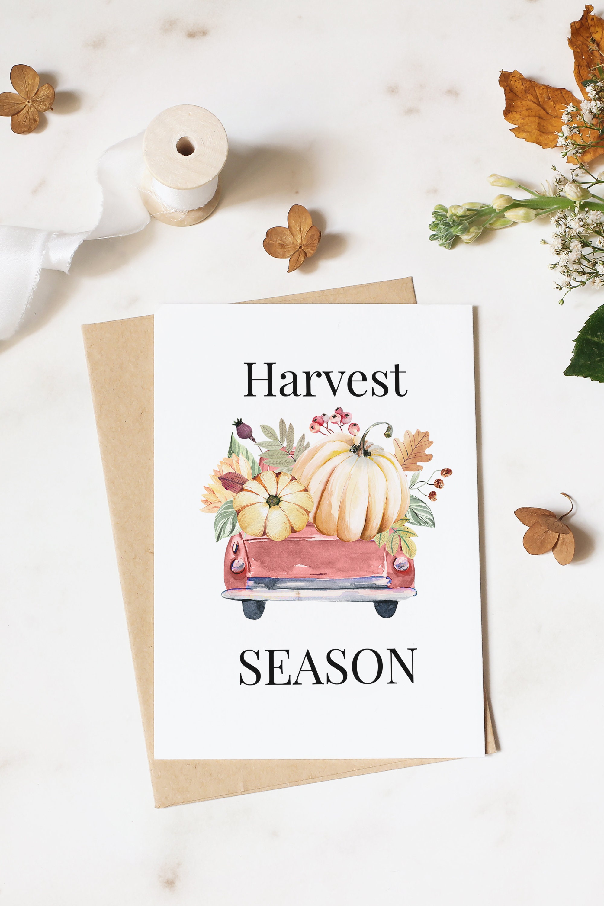 Watercolor Fall Truck Clipart Pumpkin Harvest Farm Clipart - Etsy