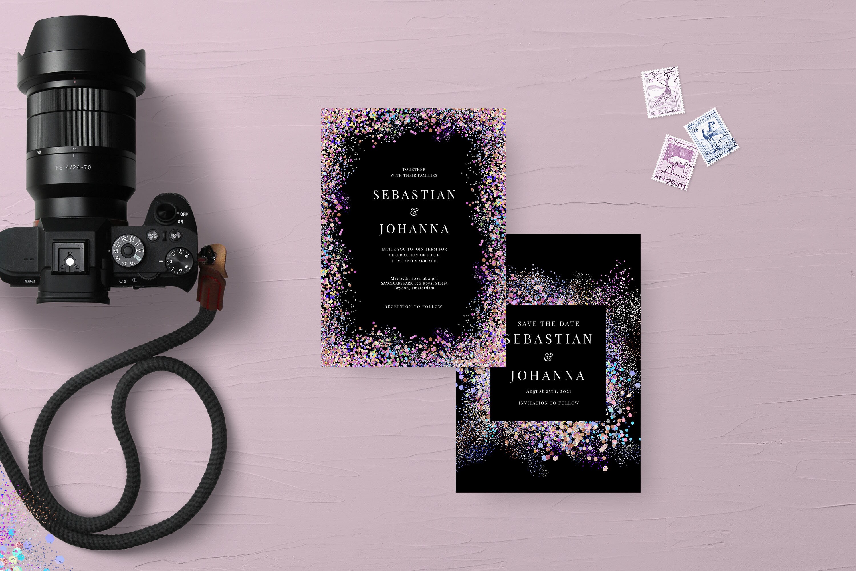 Glitter Holographic Digital Frames Pastel Pink Falling - Etsy