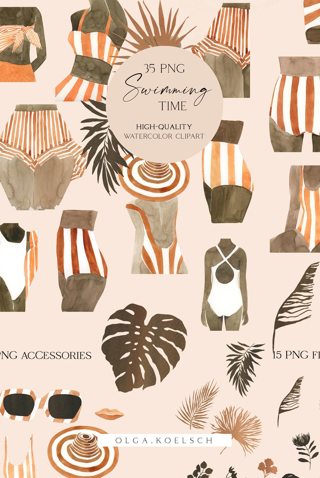 Abstract Woman Clipart Boho Summer Fashion Clipart Boho - Etsy