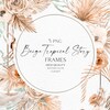 Watercolor Boho Dried Flower Clipart, Palm Boho Roses Bouquets Png ...