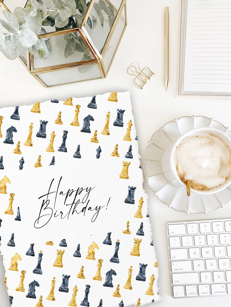 Checkered digital paper Chess figures seamless pattern for | Etsy