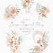 Watercolor Boho Dried Flower Clipart, Palm Boho Roses Bouquets Png ...