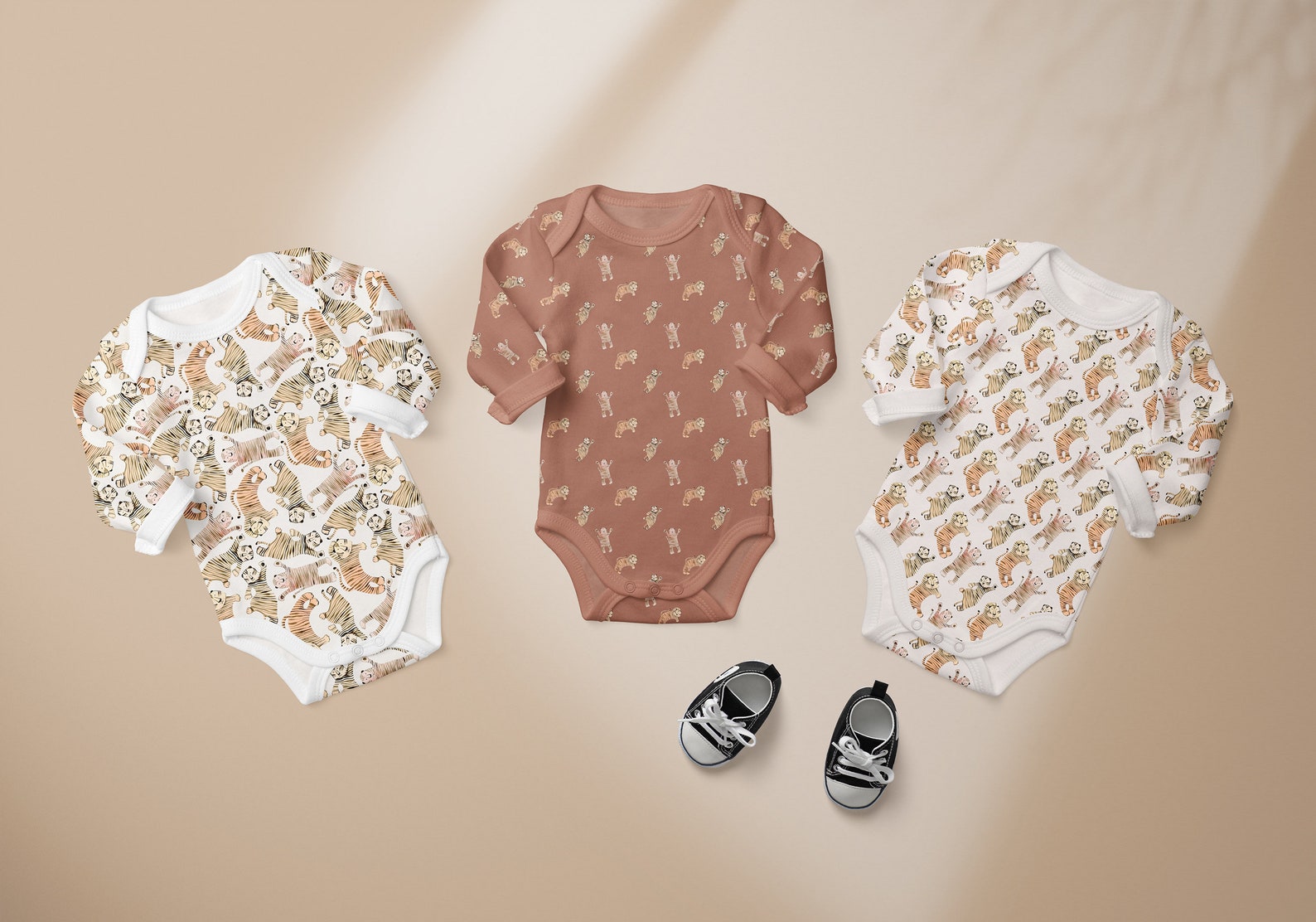 Boho Tiger Digital Paper. Watercolor Tigers Seamless Pattern | Etsy