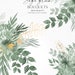 Watercolor Greenery Clipart Sage Green Bouquet Png Gold and - Etsy