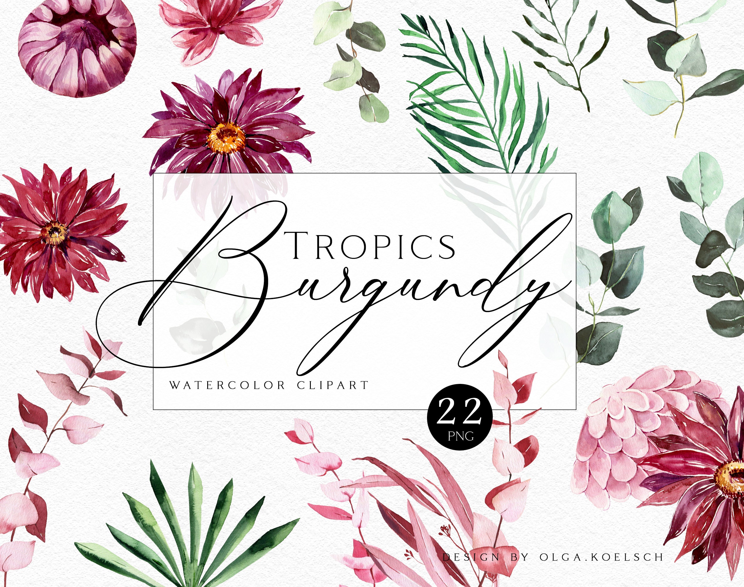 Paper, Party & Kids Craft Supplies & Tools Black Leaves Watercolor ...