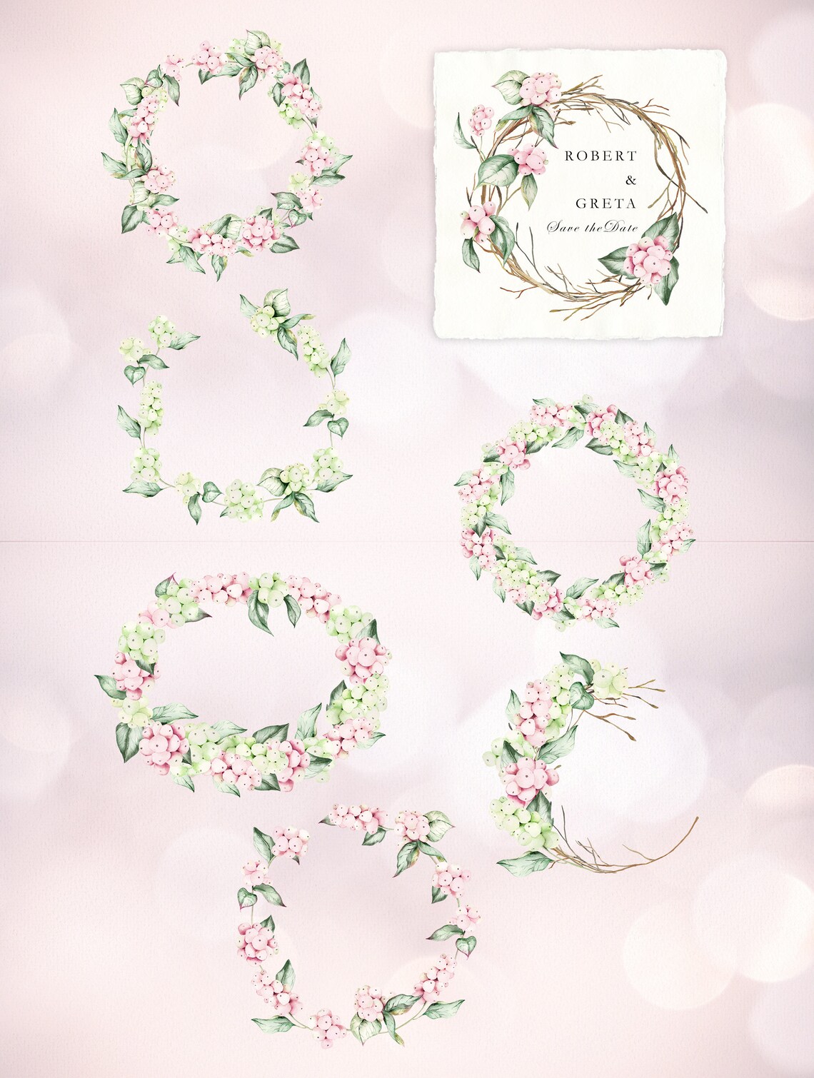 Watercolor Winter Flowers Clipart Christmas Wreath Clipart | Etsy