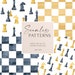 Checkered Digital Paper, Chess Figures Seamless Pattern for Fabric ...