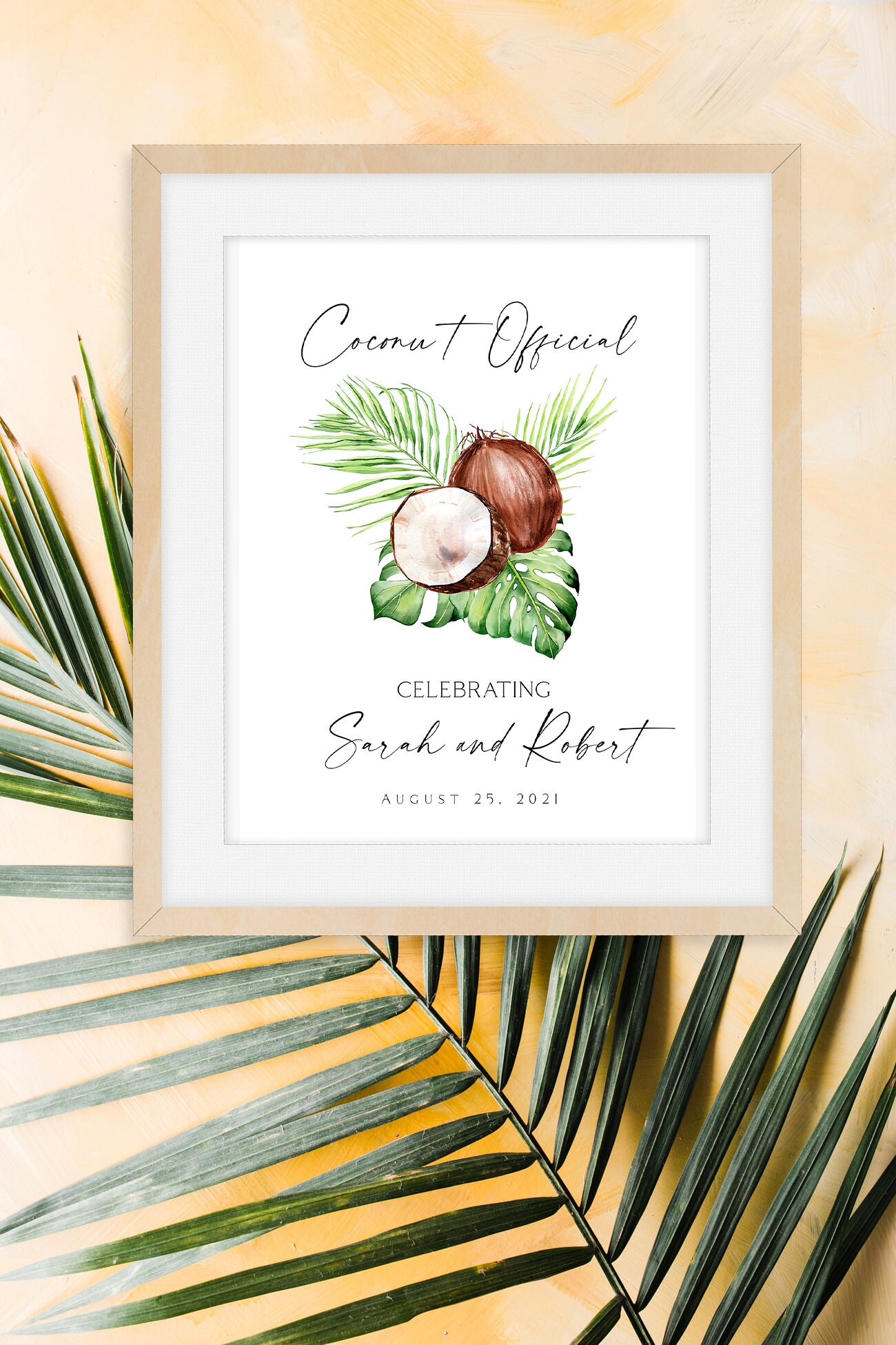Coconut Watercolor Clipart, Modern Tropical Clipart Coconut Png, Palm ...