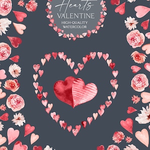 Pink Heart Clipart, Watercolor Valentine Png, Watercolor Heart Png ...