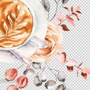 Watercolor Coffee Clipart, Fall Coffee Mug Png, Coffee Clip Art With ...