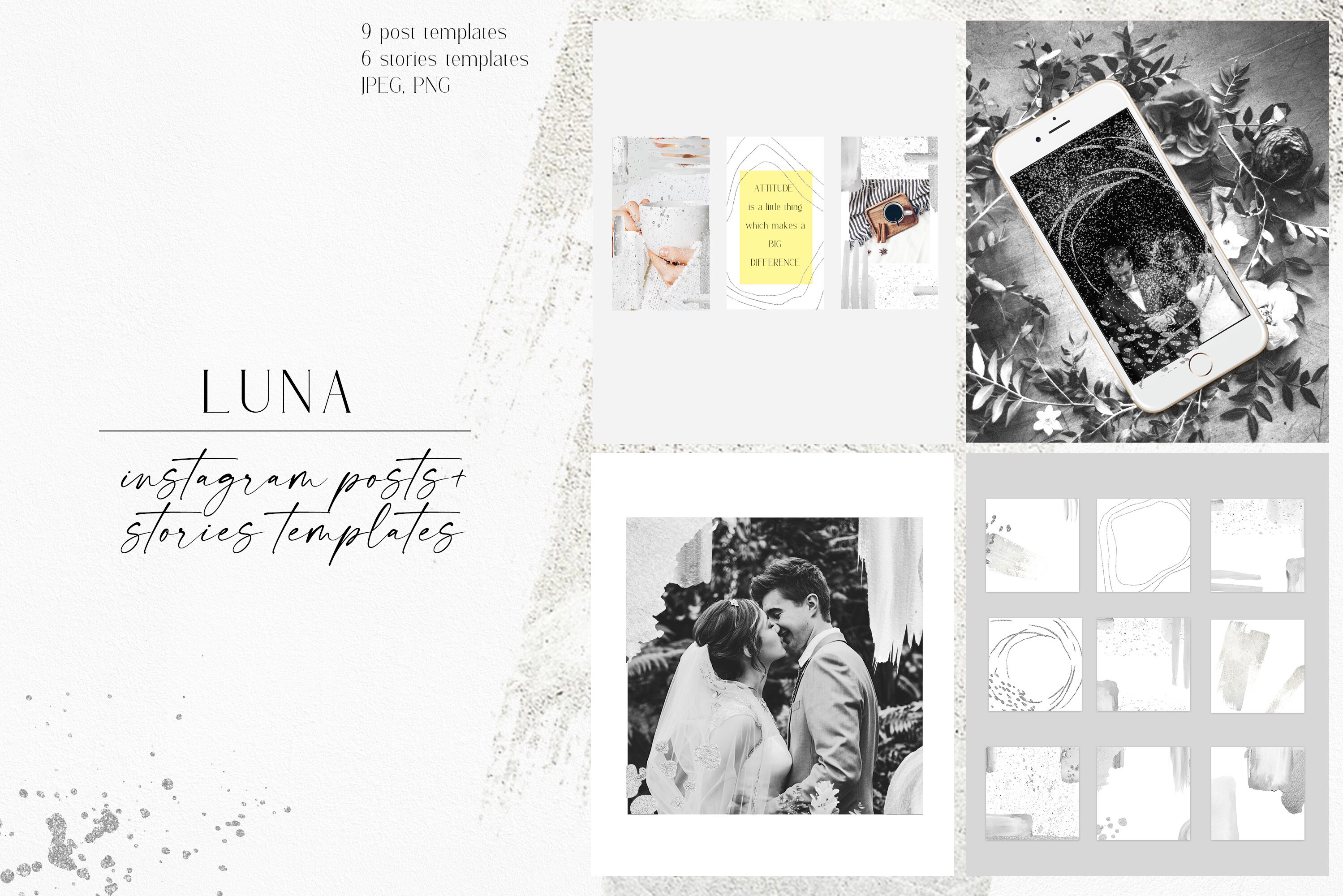 Boho Tropical Watercolor Floral Clipart Black and White - Etsy