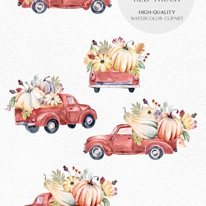 Watercolor Fall Truck Clipart, Pumpkin Harvest Farm Clipart, Garden ...