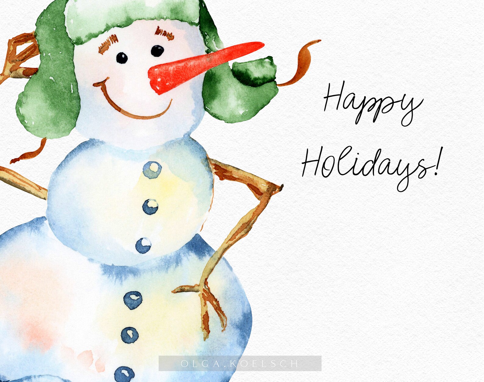 Watercolor Snowman Clipart Cute Christmas Diy Winter Clipart - Etsy